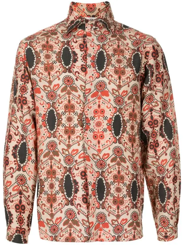 AMIR SLAMA Graphic-print Long-sleeved Shirt
