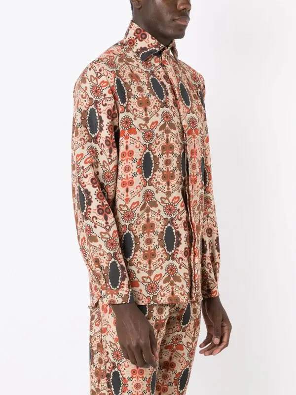 AMIR SLAMA Graphic-print Long-sleeved Shirt