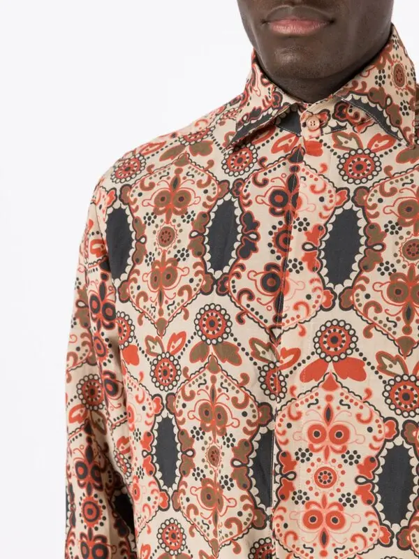 AMIR SLAMA Graphic-print Long-sleeved Shirt