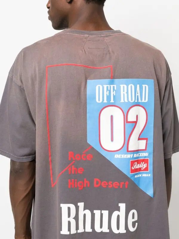 Rhude O2 Off-road Print Cotton T-shirt
