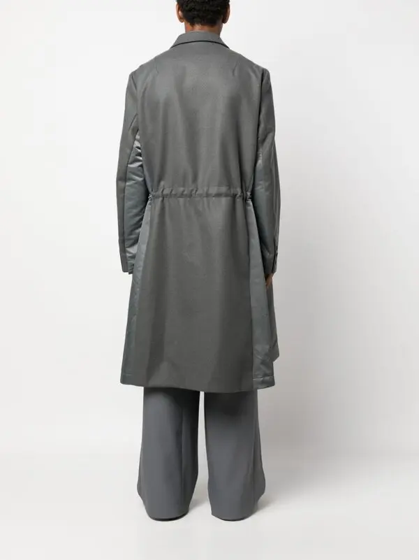 Sacai Drawstring Wool Trench Coat