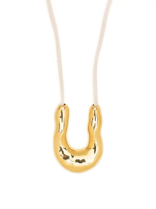 Agmes Wishbone Statement Pendant Necklace - Gold