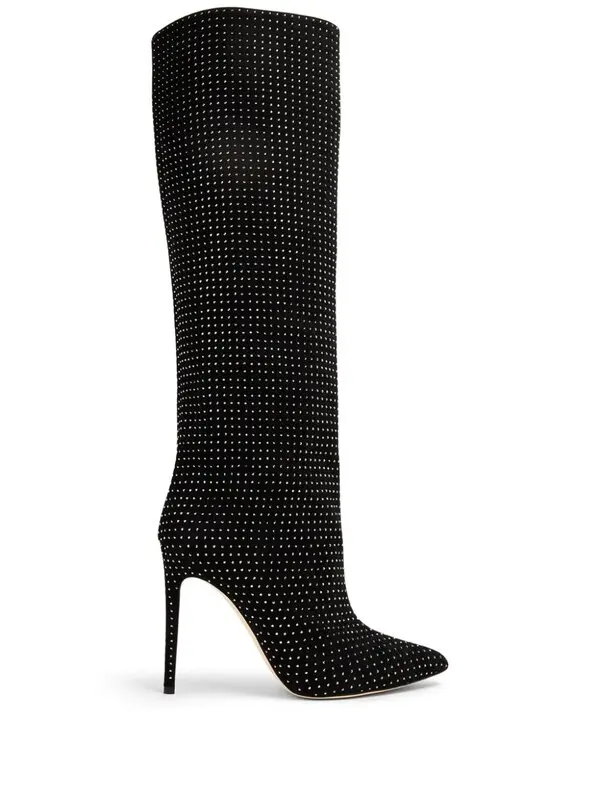 Paris Texas Holly 105mm Crystal-embellished Boots - Black