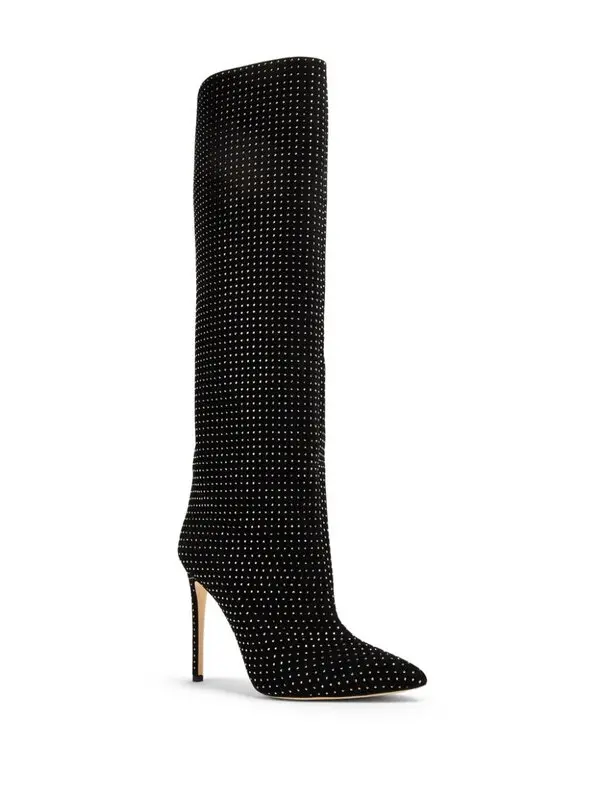 Paris Texas Holly 105mm Crystal-embellished Boots - Black