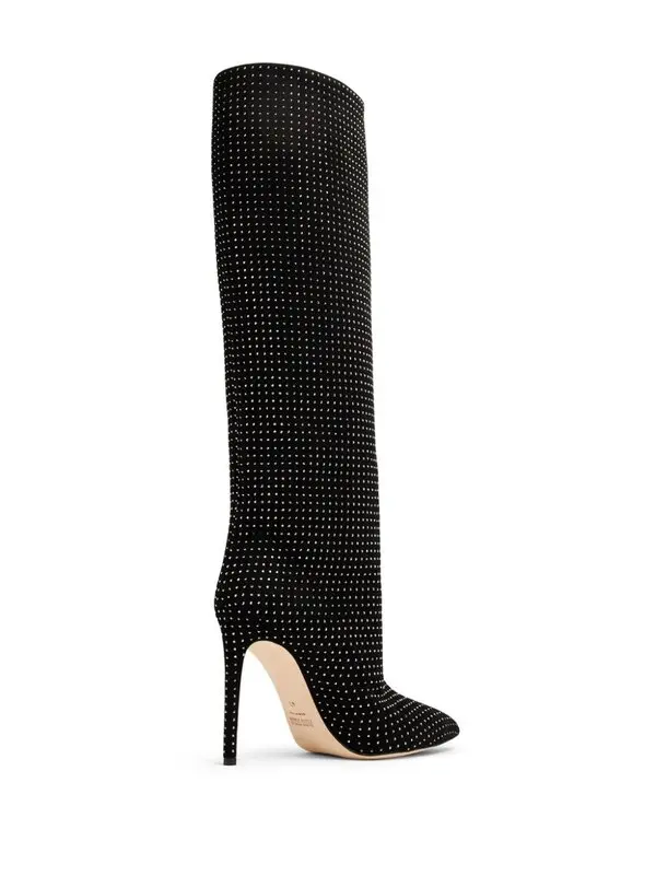 Paris Texas Holly 105mm Crystal-embellished Boots - Black