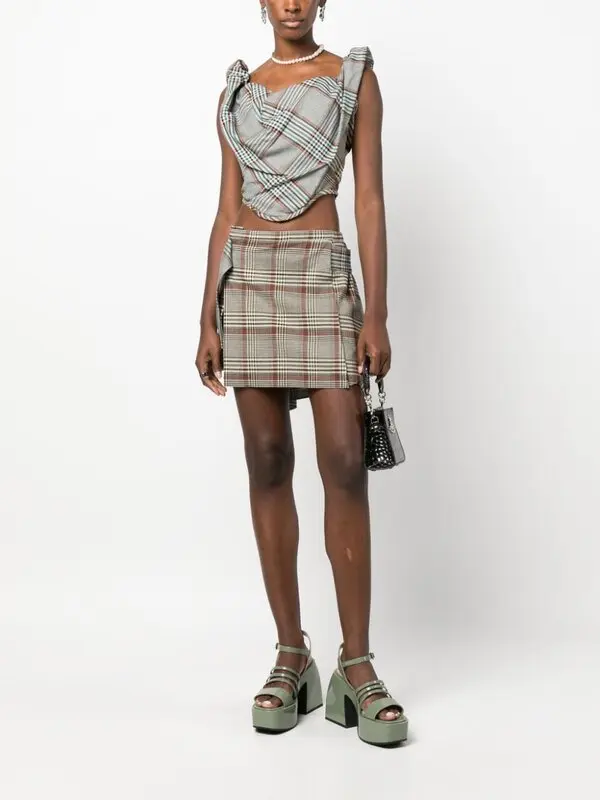 VIVIENNE WESTWOOD Sunday Tartan-check Corset Top