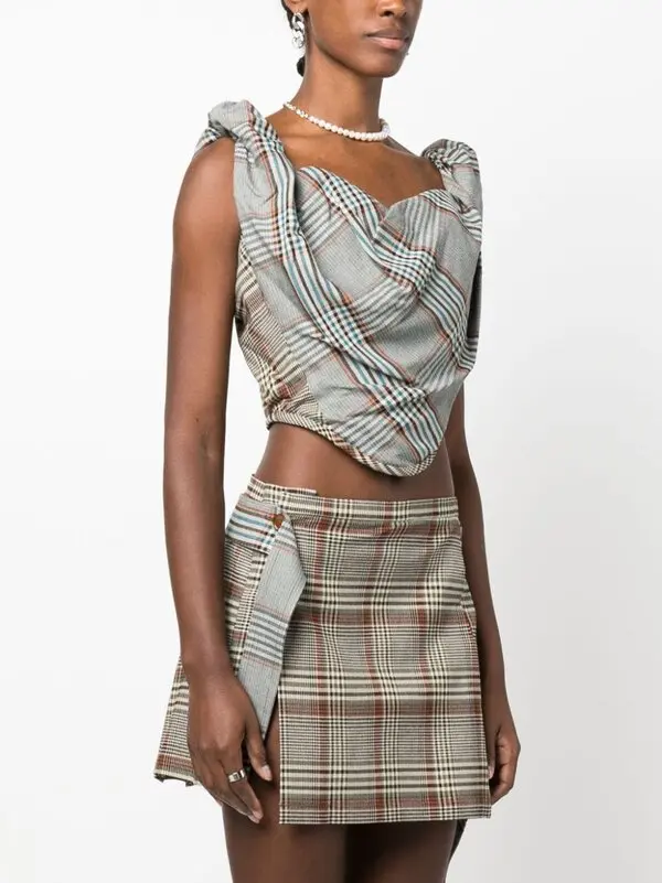 VIVIENNE WESTWOOD Sunday Tartan-check Corset Top