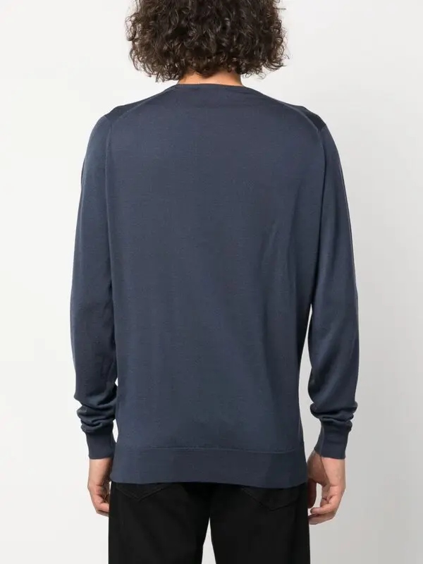 John Smedley Lundy Fine-knit Jumper - Blue