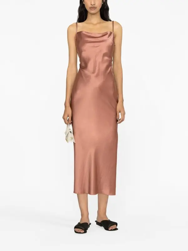 Nanushka Fiore Satin Slip Midi Dress