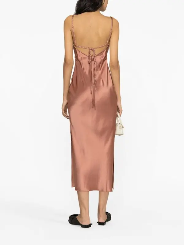 Nanushka Fiore Satin Slip Midi Dress