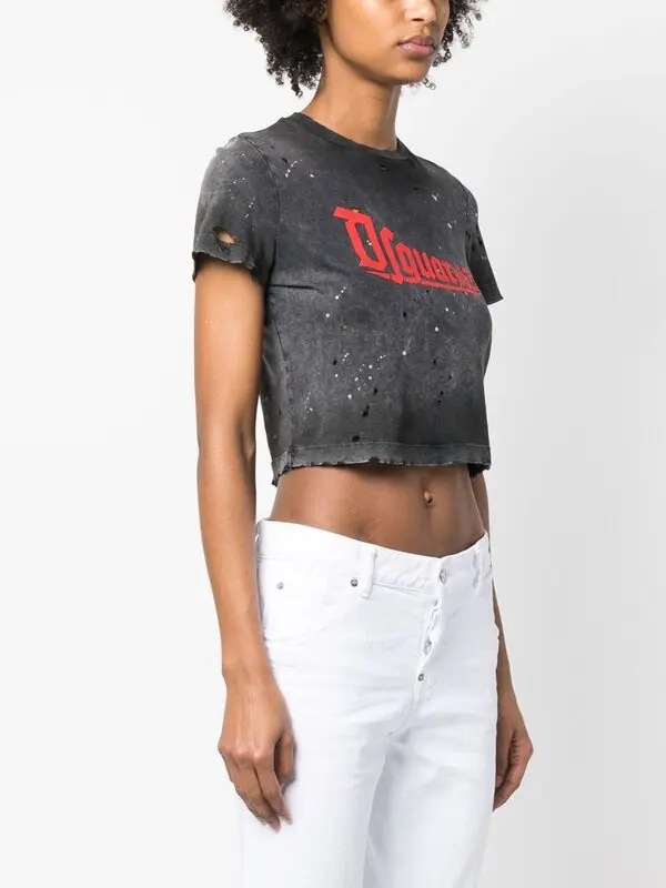 Dsquared2 Logo-print Faded Cotton T-shirt