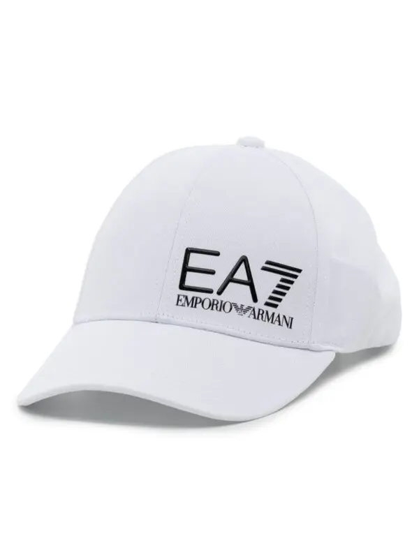 Emporio Armani Logo-embroidered Cotton Cap - White