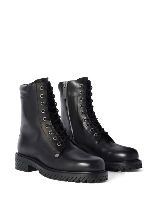 Off-White Diag-sole Lace-up Combat Boots - Black