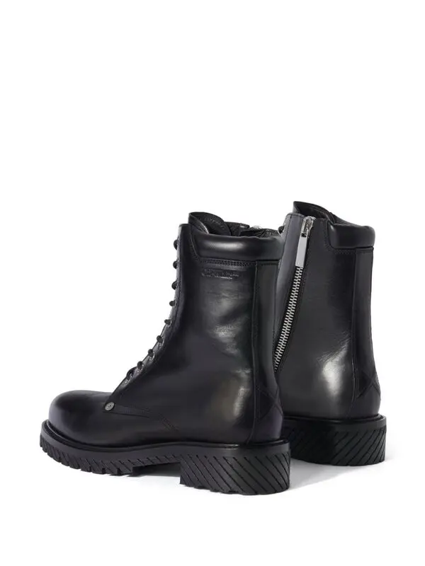 Off-White Diag-sole Lace-up Combat Boots - Black