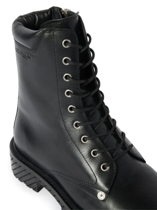 Off-White Diag-sole Lace-up Combat Boots - Black