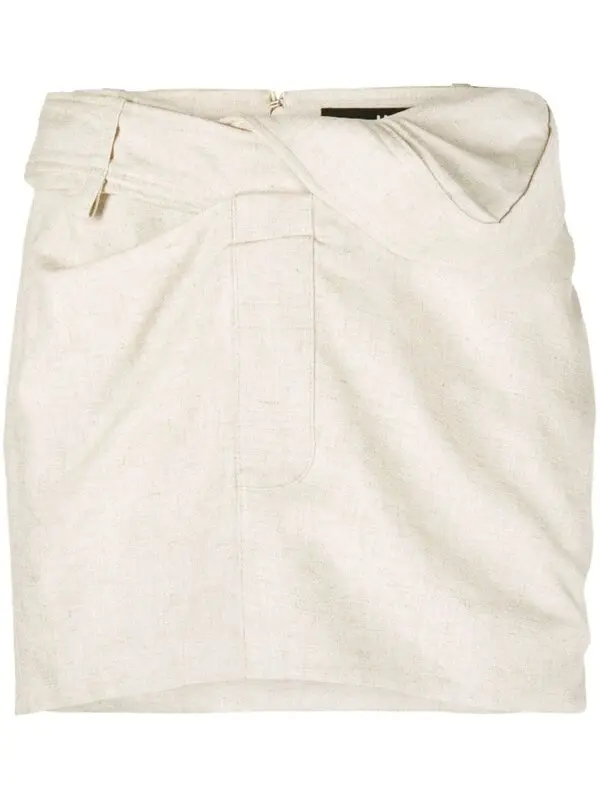 Jacquemus Bahia Twist-detail Miniskirt - Neutrals