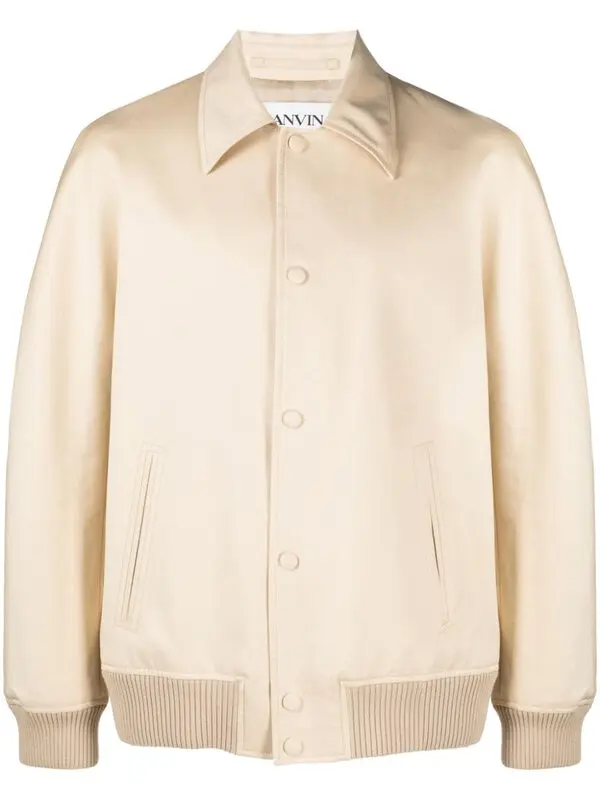 LANVIN Pointed-collar Bomber Jacket - Neutrals