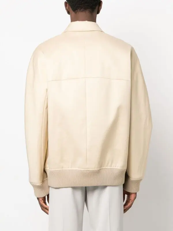 LANVIN Pointed-collar Bomber Jacket - Neutrals