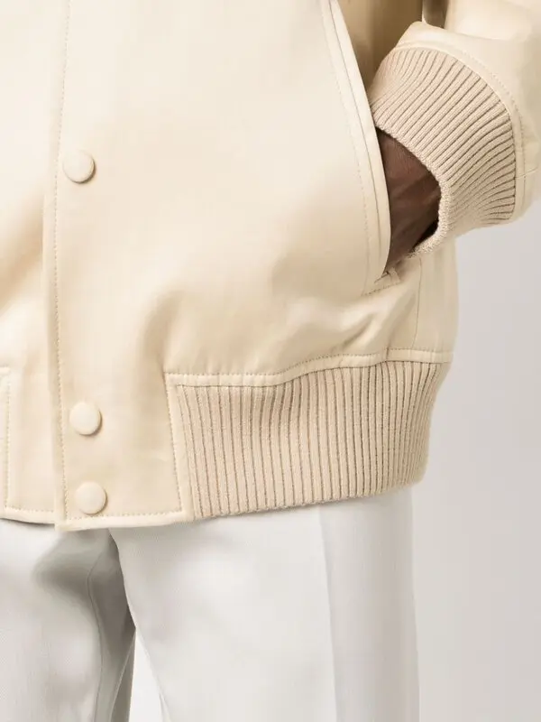LANVIN Pointed-collar Bomber Jacket - Neutrals
