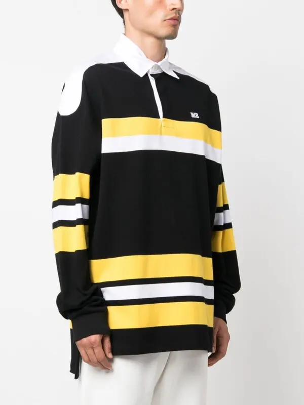 WALES BONNER Riff Organic Cotton Polo Shirt - Black