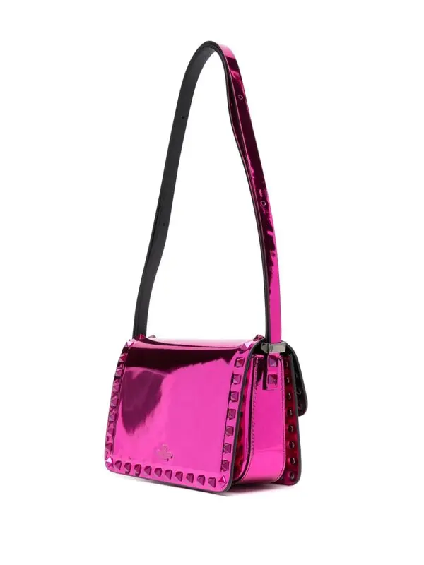 Valentino Garavani Rockstud-embellished Patent Leather Shoulder Bag