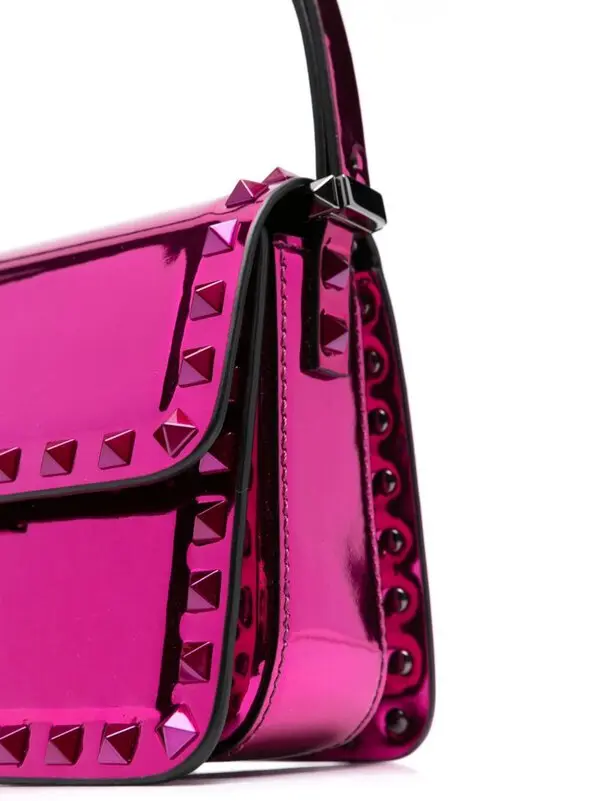 Valentino Garavani Rockstud-embellished Patent Leather Shoulder Bag