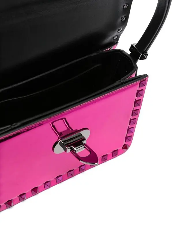Valentino Garavani Rockstud-embellished Patent Leather Shoulder Bag