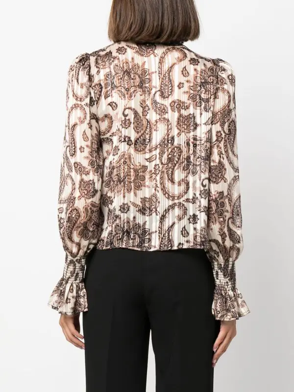 Liu Jo Paisley-print Pleated Blouse