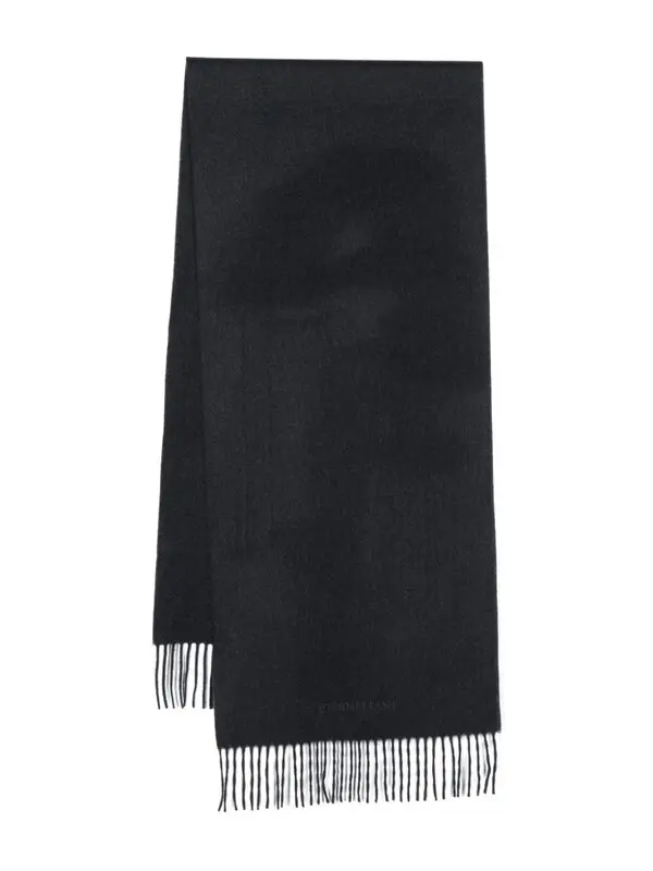 Corneliani Logo-embroidered Cashmere Scarf - Blue