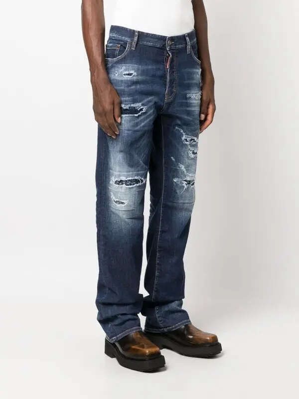 Dsquared2 Ripped Straight-leg Jeans