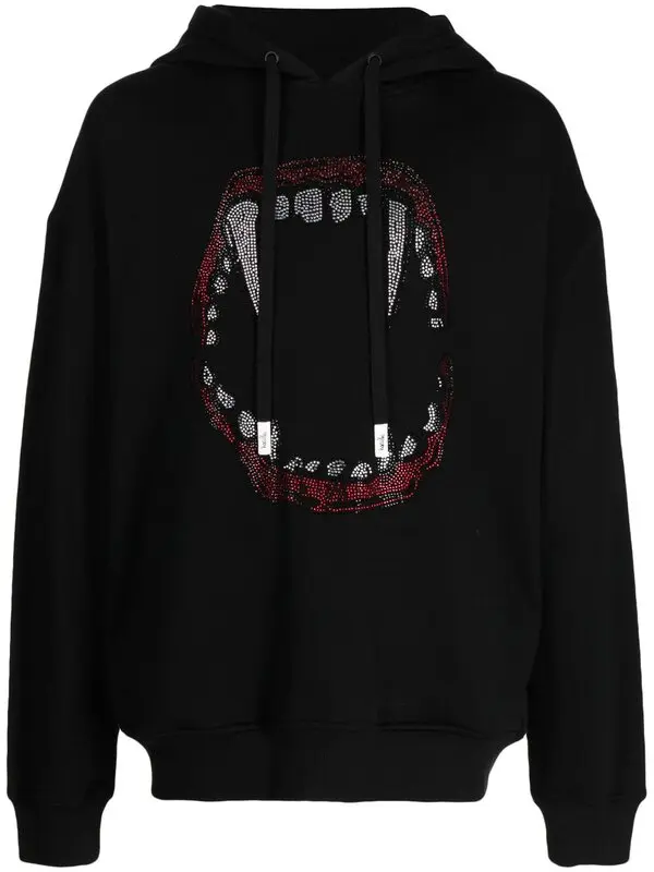 HACULLA. Flashy Fang Lips Cotton Hoodie
