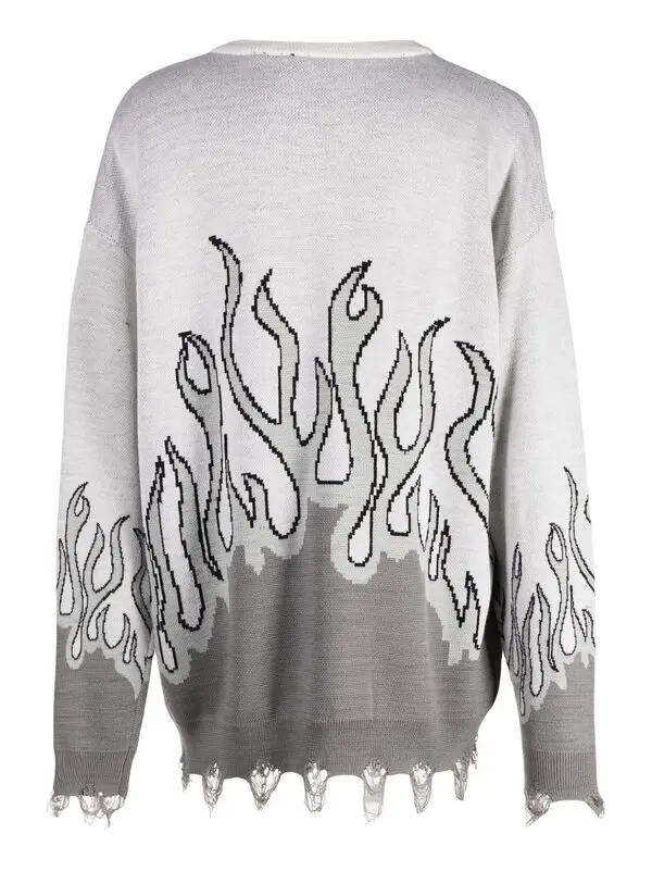 HACULLA. Distressed Flame-print Wool Jumper