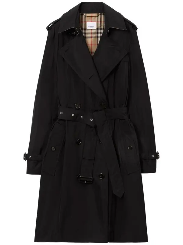 Burberry Kensington Double-breasted Trench Coat - Black