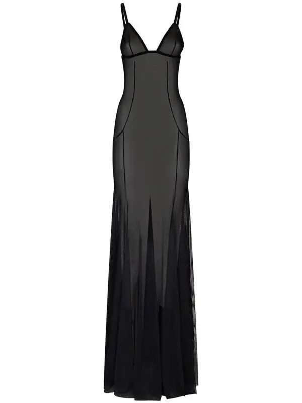 Dolce & Gabbana Semi-sheer Nightdress - Black