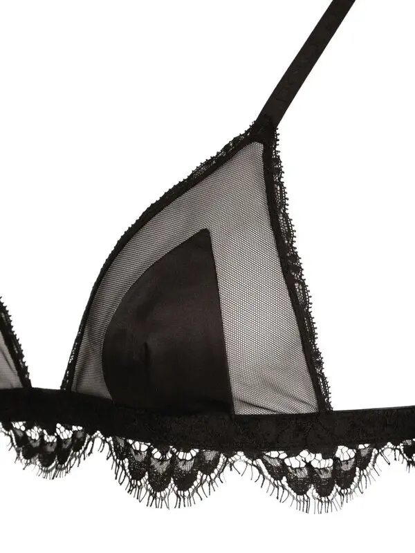 Dolce & Gabbana Lace-detailing Semi-sheer Bra - Black