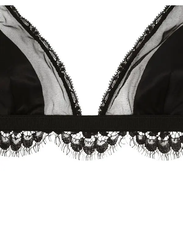 Dolce & Gabbana Lace-detailing Semi-sheer Bra - Black