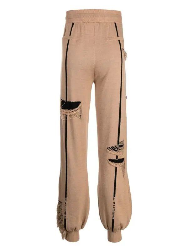 HACULLA. Distressed Knitted Track Pants - Brown