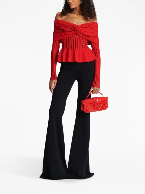 Balmain Knotted Off-shoulder Top