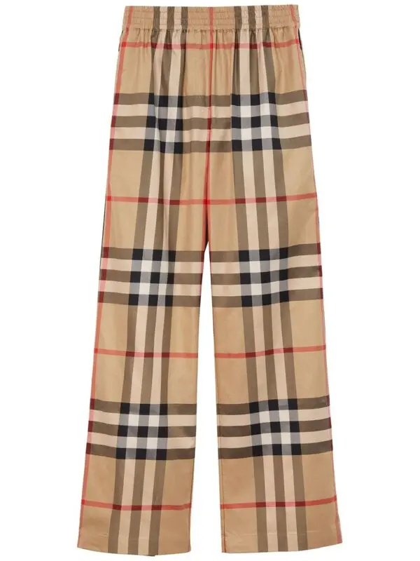 Burberry Check-pattern Flared Trousers