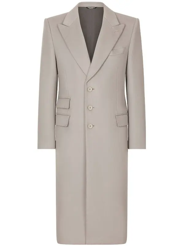 Dolce & Gabbana Single-breasted Cashmere Coat - Neutrals