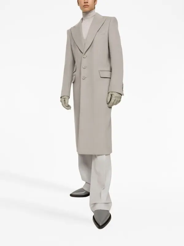 Dolce & Gabbana Single-breasted Cashmere Coat - Neutrals