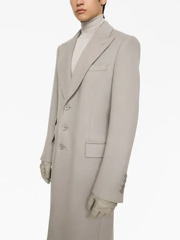 Dolce & Gabbana Single-breasted Cashmere Coat - Neutrals