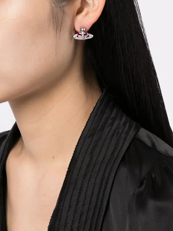 VIVIENNE WESTWOOD Diamante Heart Stud Earrings