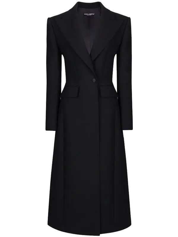 Dolce & Gabbana Double-breasted Long Coat - Black