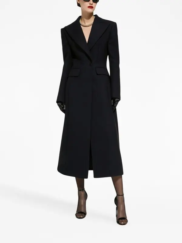 Dolce & Gabbana Double-breasted Long Coat - Black
