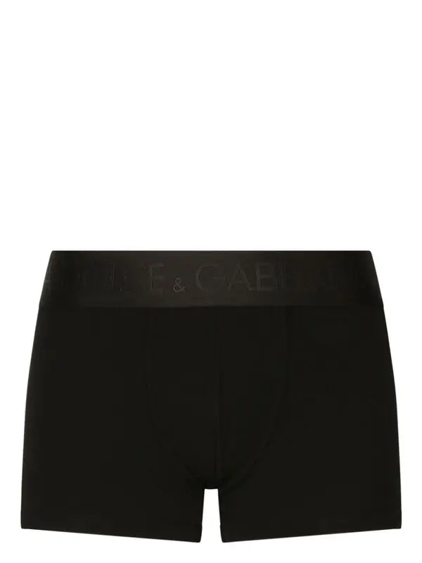 Dolce & Gabbana Logo-waistband Cotton Boxers - Black