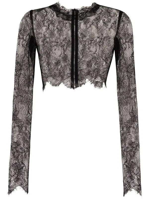 Dolce & Gabbana Sheer Lace Cropped Top