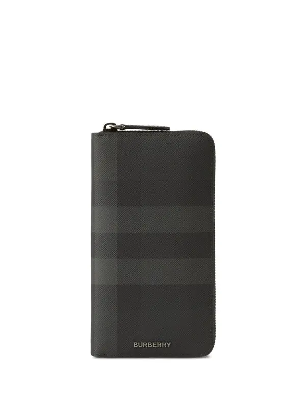 Burberry Grained Zip-around Wallet - Grey