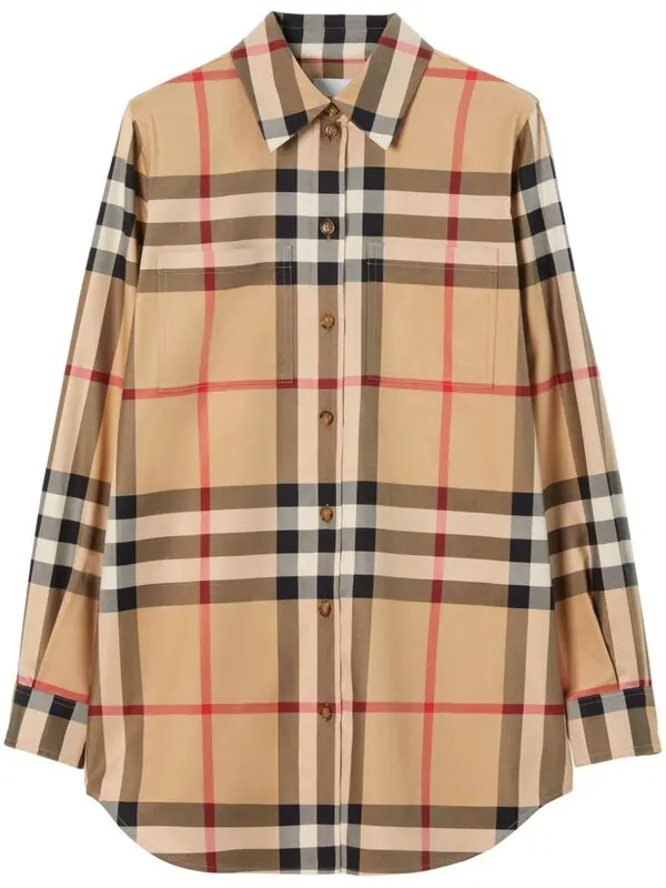 Burberry Check Cotton Shirt - Neutrals