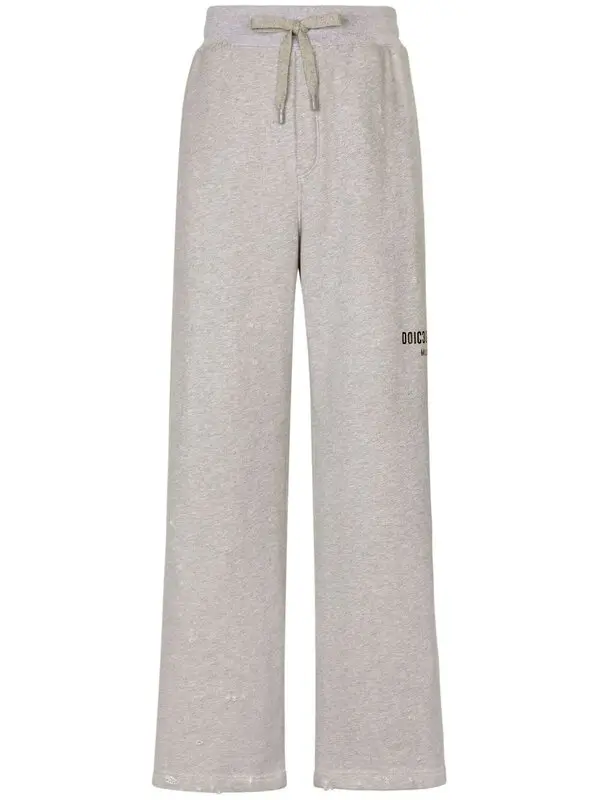 Dolce & Gabbana Logo-print Cotton Track Pants - Grey